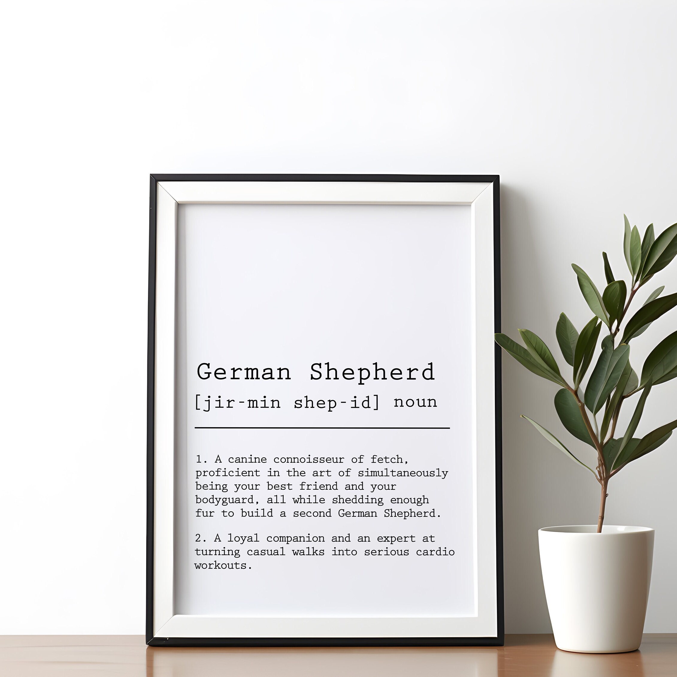 Funny German Shepherd Dictionary Definition Wall Art Definition Print ...