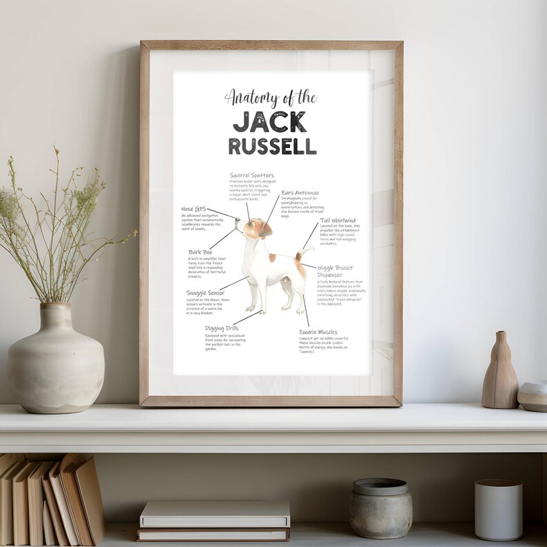 Funny Jack Russell Wall Art Anatomy of the Jack Russell Dog Print Dog ...