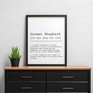 Funny German Shepherd Dictionary Definition Wall Art Definition Print ...
