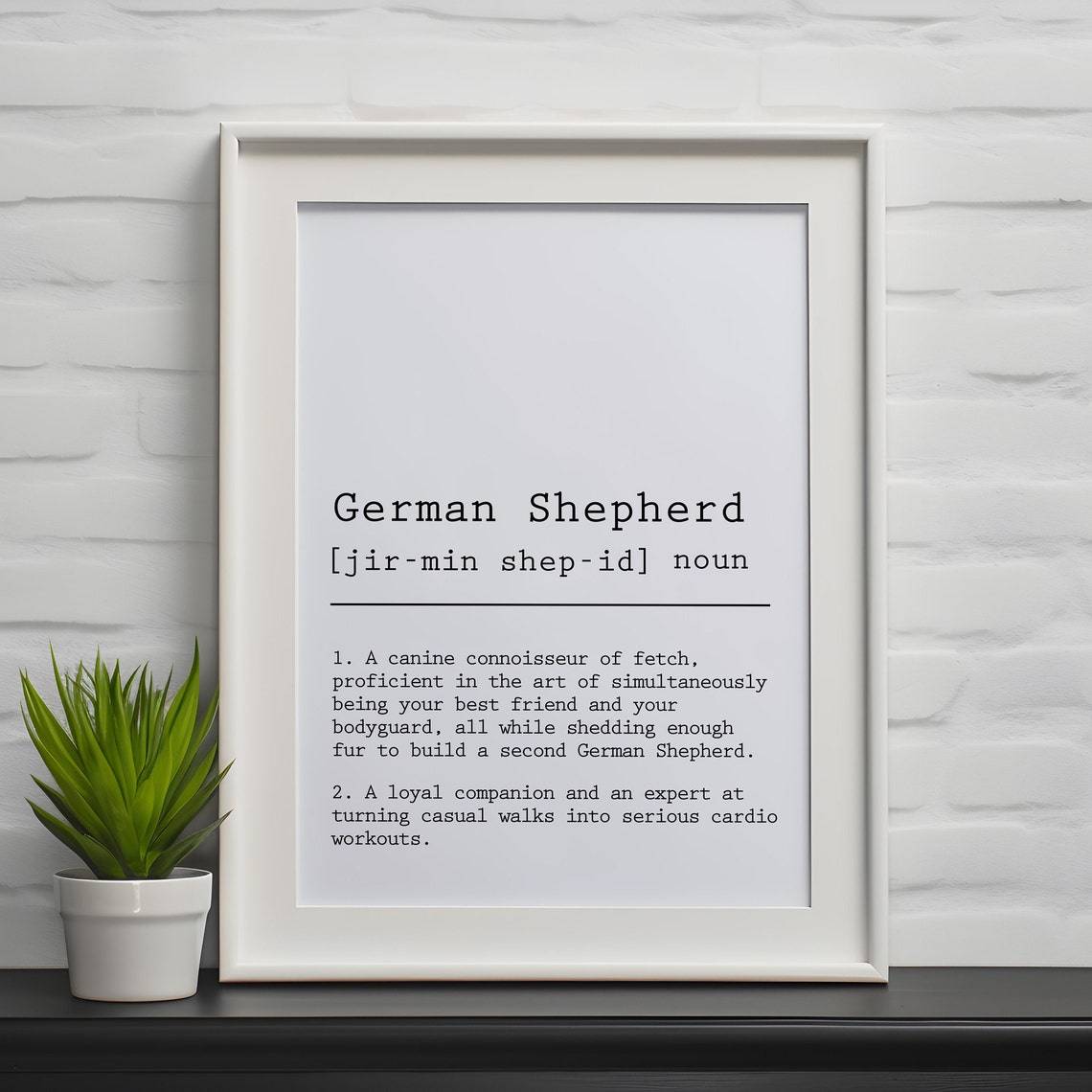 Funny German Shepherd Dictionary Definition Wall Art Definition Print ...