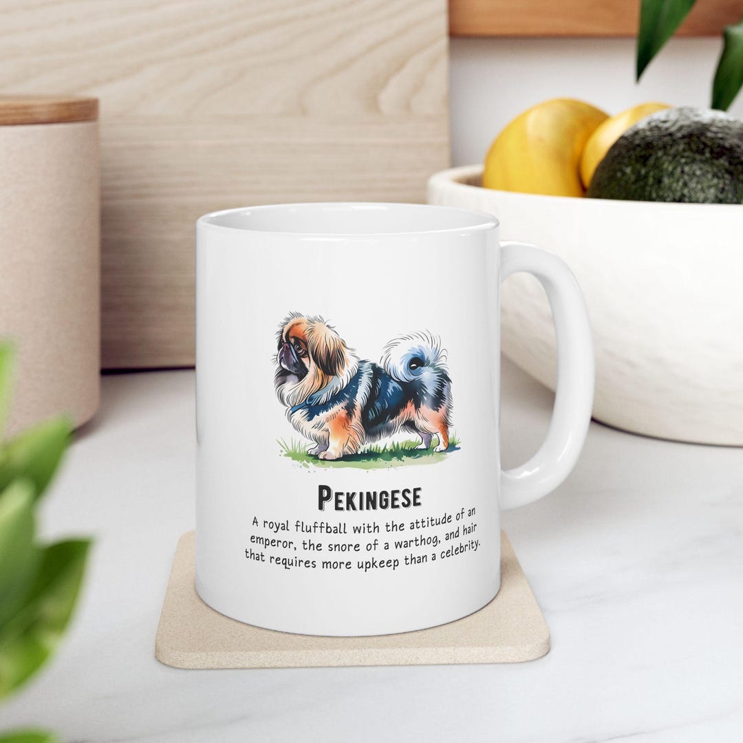 Funny Pekingese Definition Ceramic Mug 11oz Cute Puppy Dog Coffee Cup ...