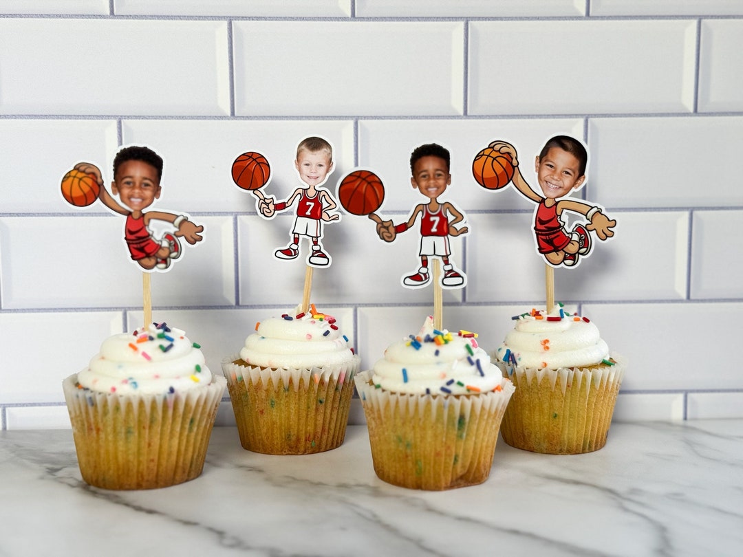 Custom Photo Basketball Cupcake Toppers - Etsy