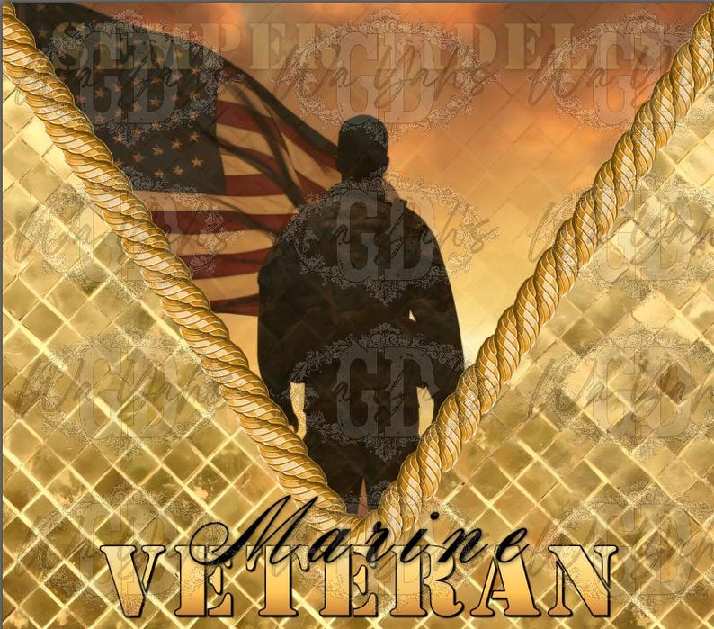 Marine Veteran 20oz Sublimation Tumbler Design Printable PNG for ...