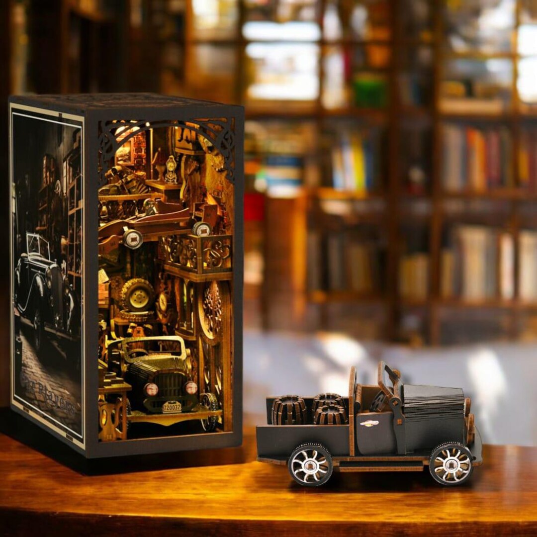 Custom Book Nook, Classic Book Nook Kit, Wooden Puzzle Bookshelf, 3D ...