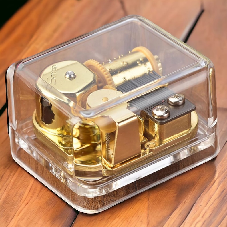 Custom Music Box, Transparent Mechanism With Gold Plating Movement, 18 ...