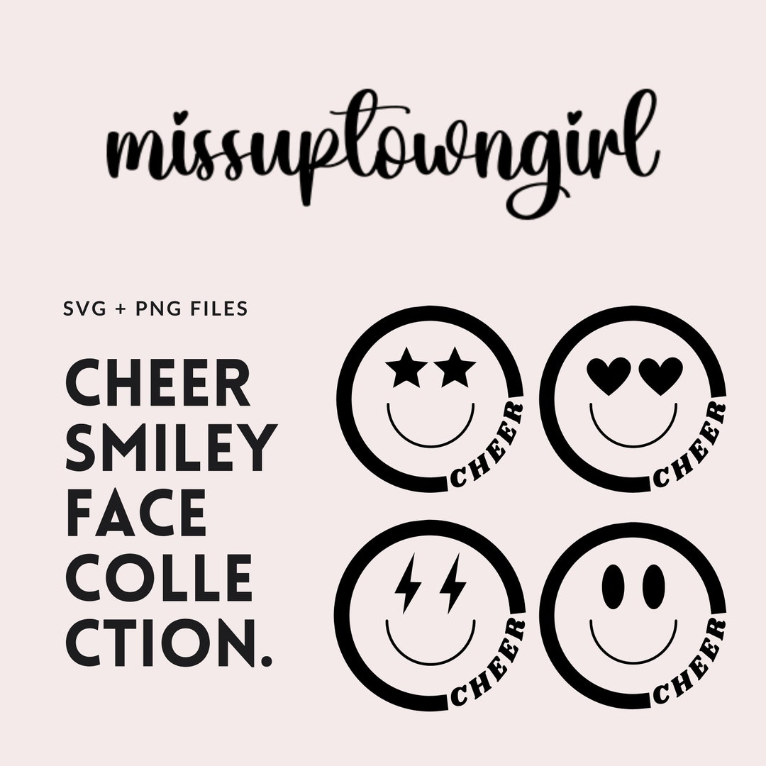 Cheer - Allstar Cheer - Cheerleading - Smiley Face - Etsy