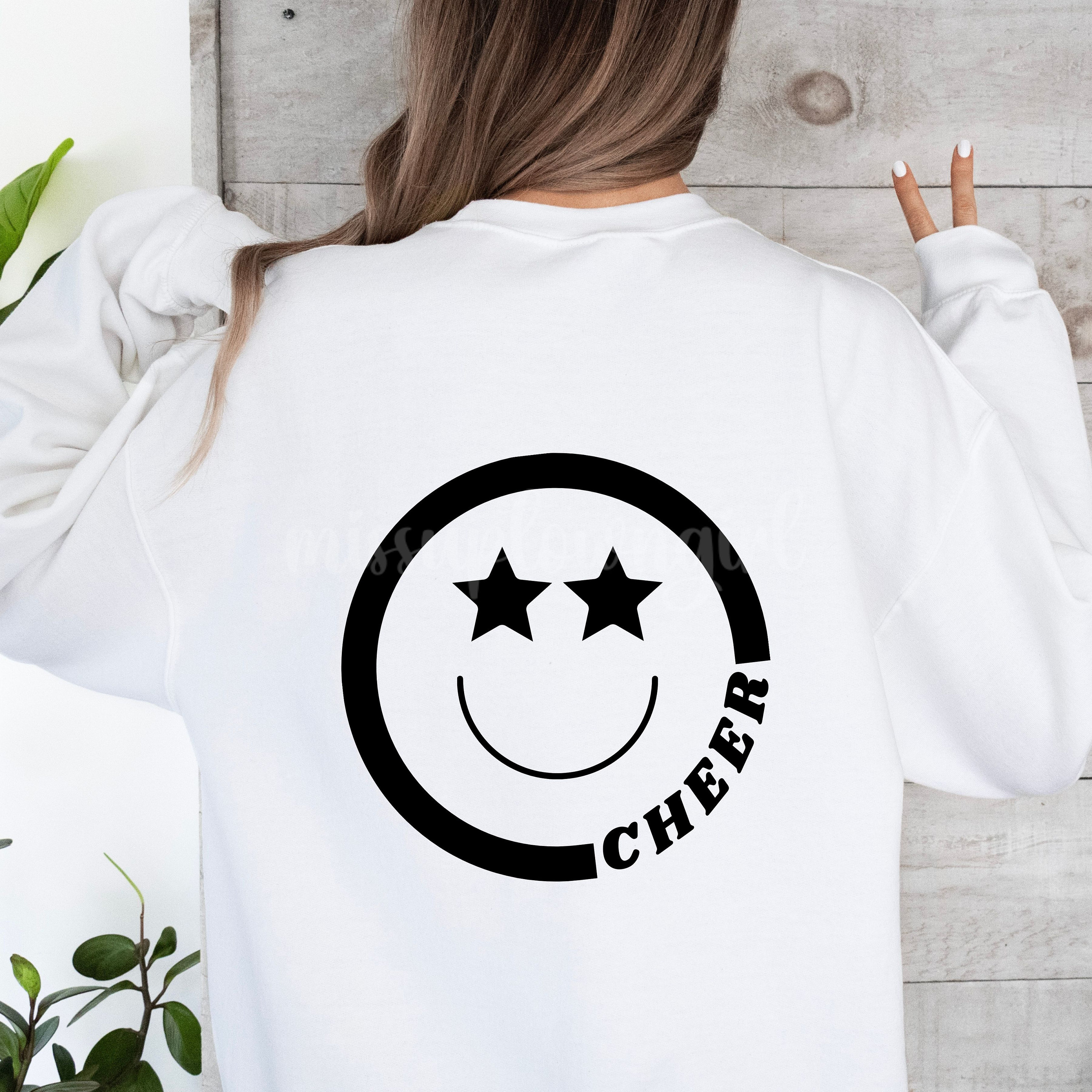 Cheer - Allstar Cheer - Cheerleading - Star Eyes Smiley Face - Etsy