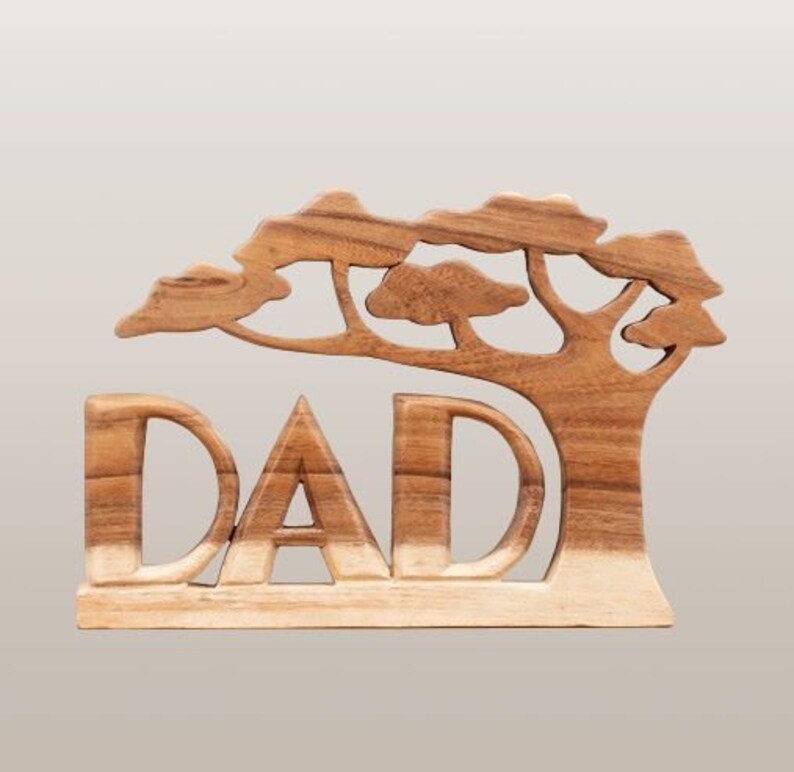 Hand Carved Wooden Art Work Dad. Word Art Acacia Wood. Home Decor. - Etsy