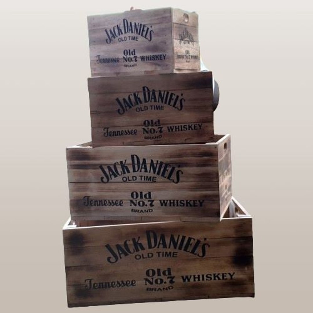 Handmade and Hand Painted Wooden Crates Jack Daniels JD Design. Wooden ...