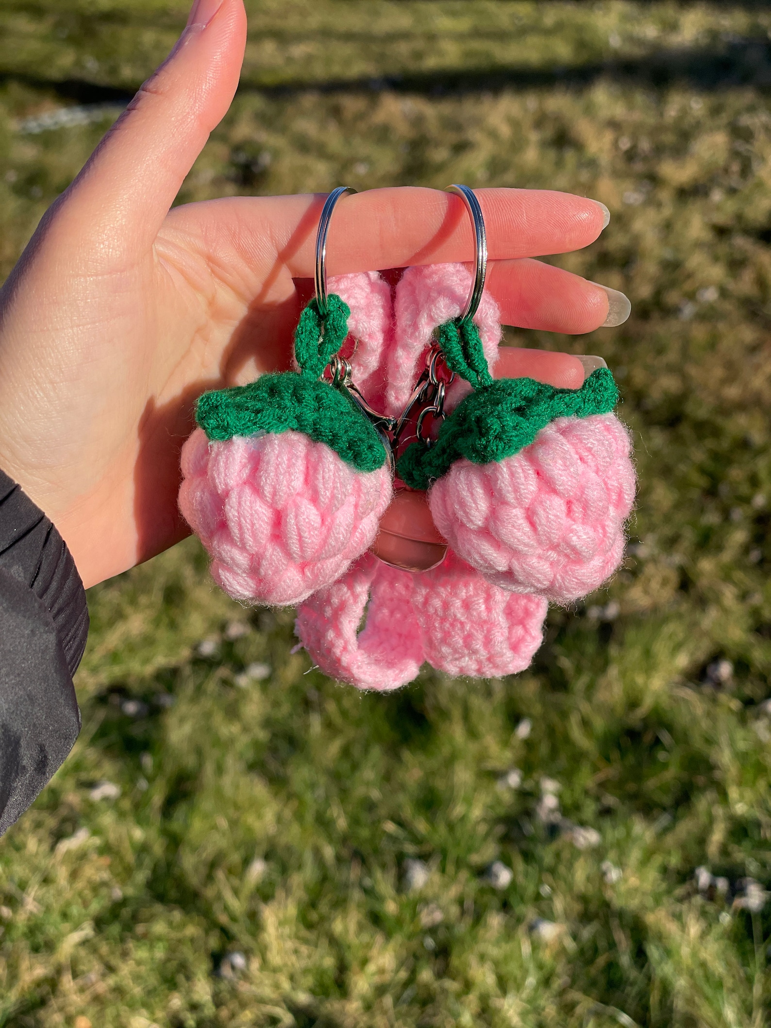 Handmade Crochet Cute Fruit Keychain - Creative Handcrafted Bag Charm ...