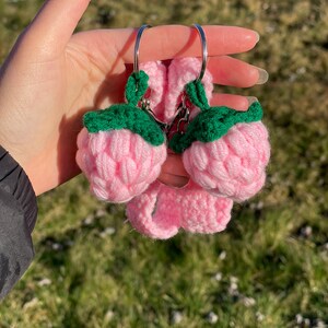 Handmade Crochet Cute Fruit Keychain - Creative Handcrafted Bag Charm ...