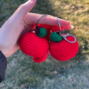 Handmade Crochet Cute Fruit Keychain - Creative Handcrafted Bag Charm ...
