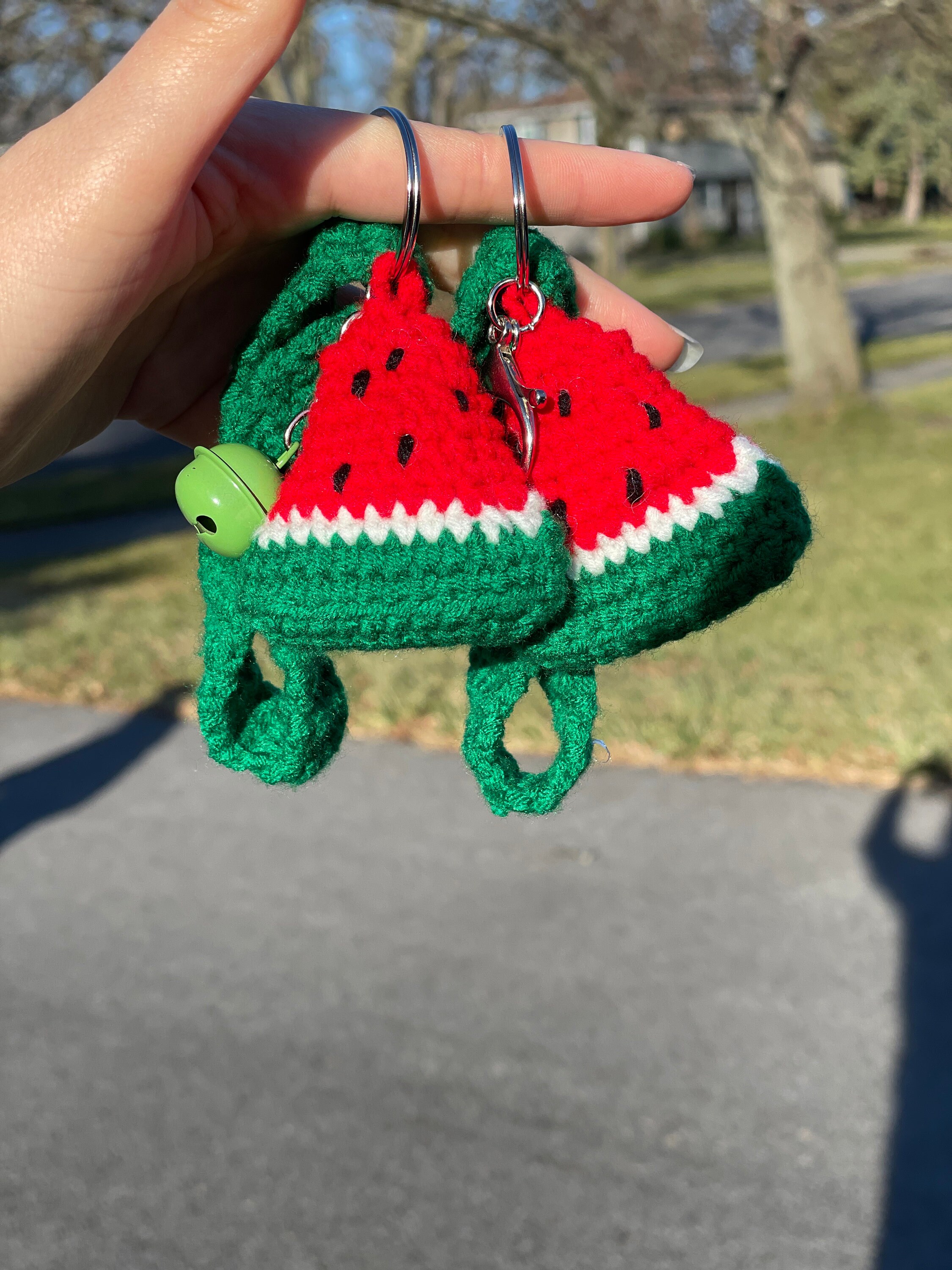 Handmade Crochet Cute Fruit Keychain - Creative Handcrafted Bag Charm ...