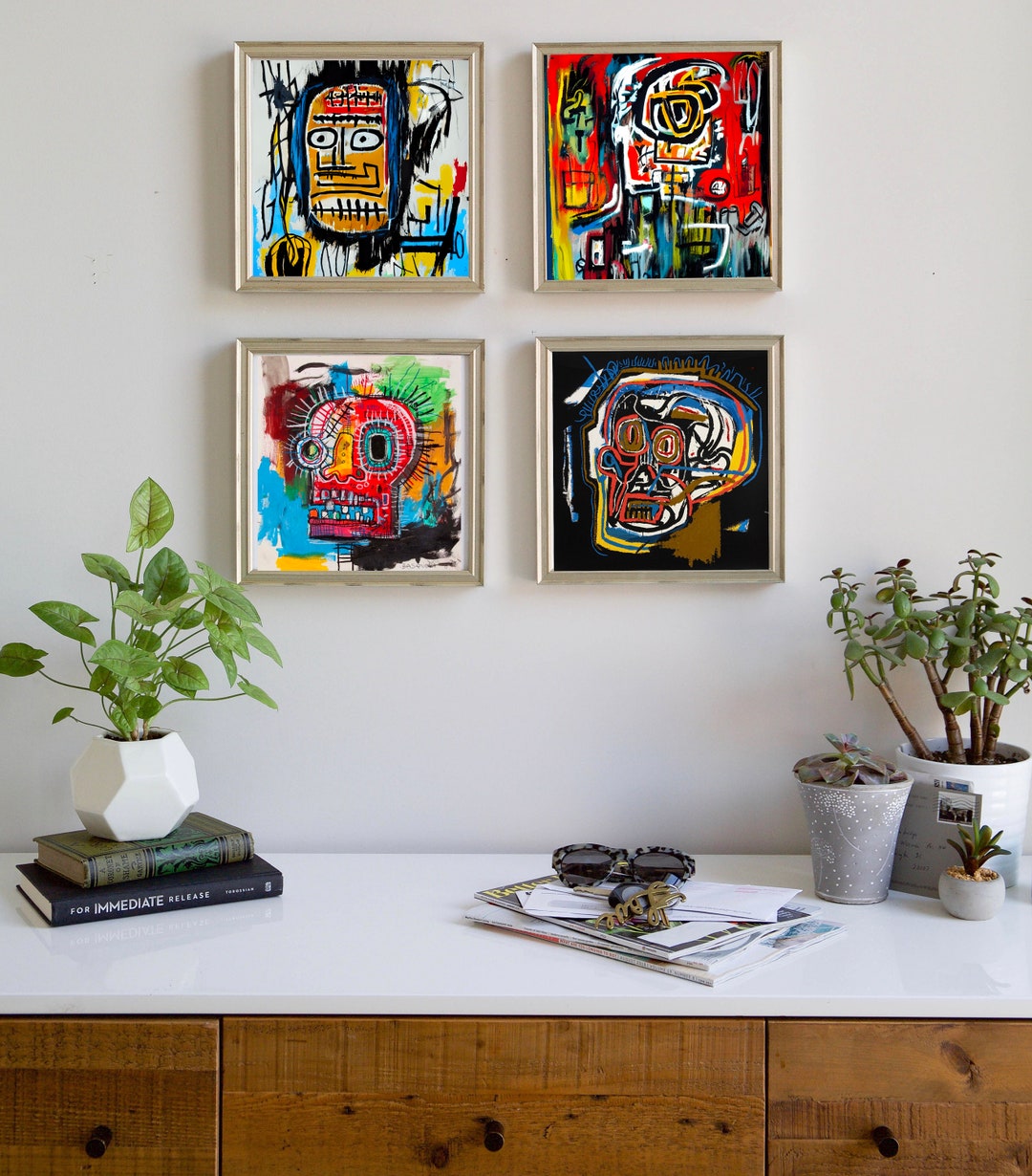 Jean Michel Basquiat Printable Art Set of 4 digital Download Poster ...