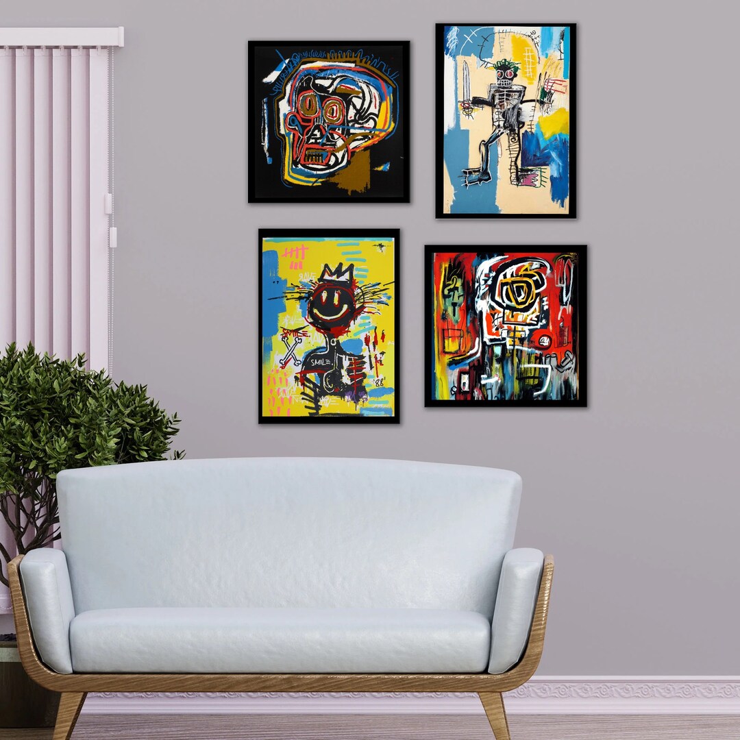Jean Michel Basquiat Printable Art Set of 4 digital Download Poster ...