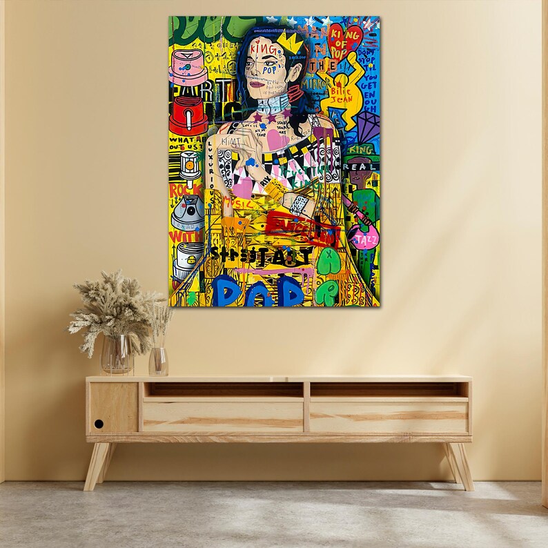 Michael Jackson Canvas Wall Art, Super Star MJ Popart Poster, Music ...