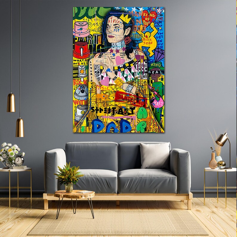 Michael Jackson Canvas Wall Art, Super Star MJ Popart Poster, Music ...