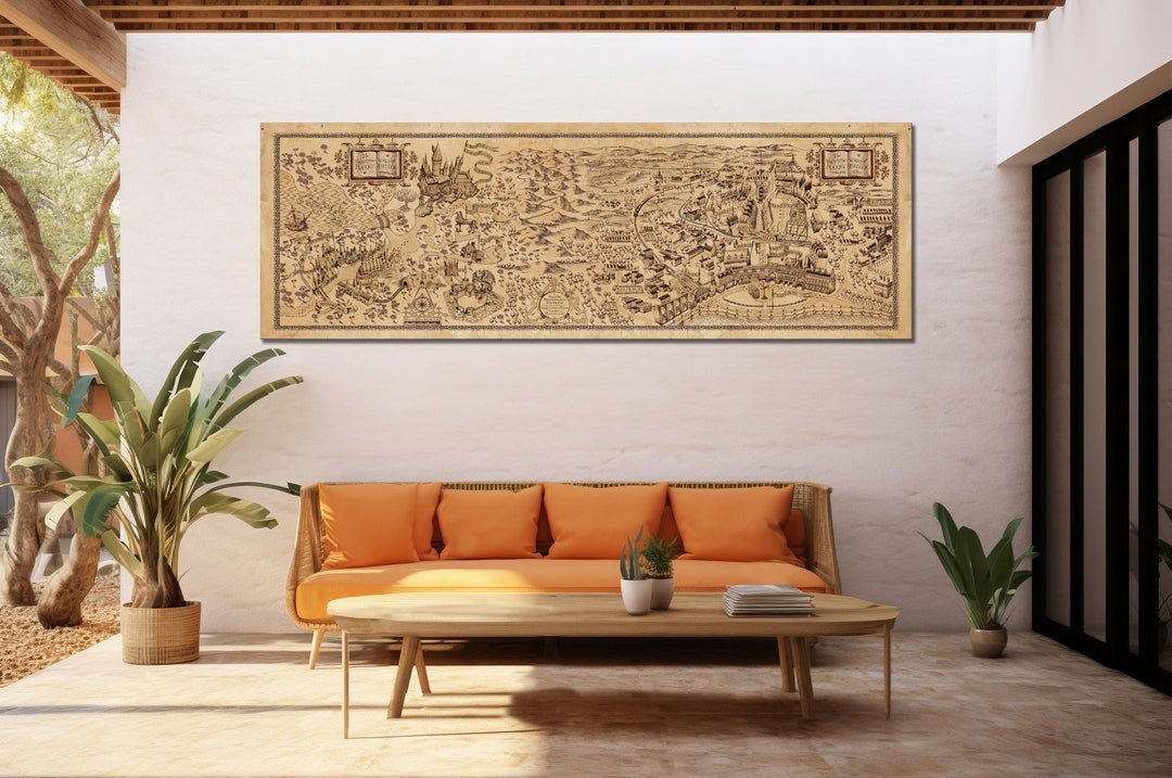 Harry Map Canvas Print, Treasure Map Poster, Potter World Map Decor ...