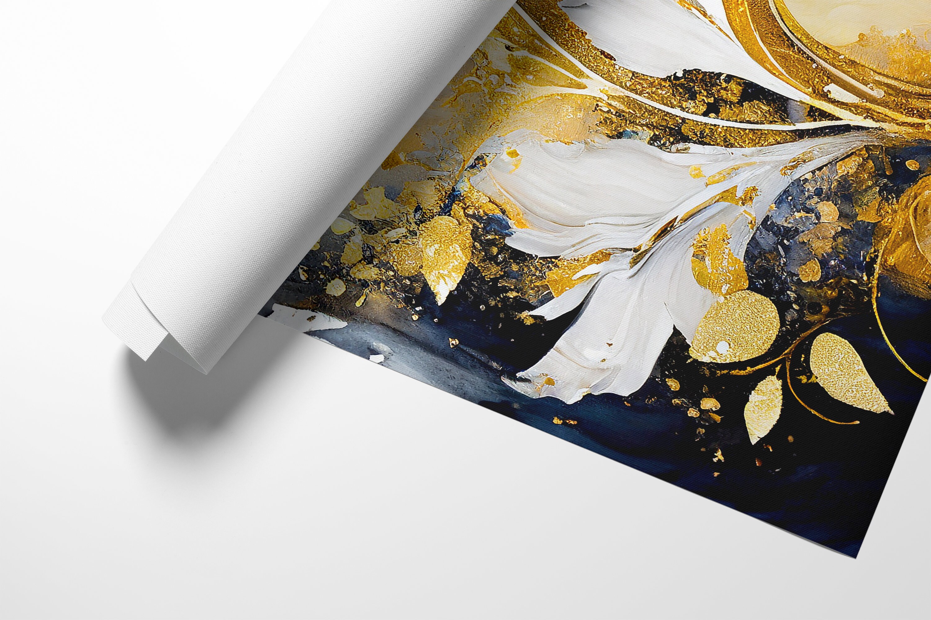 Canvas Wall Art Abstract Home Design Abstract Golden Leaf - Etsy