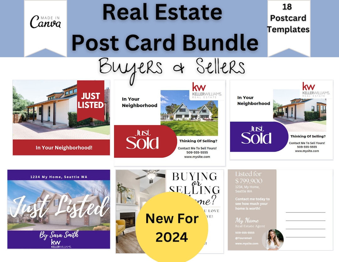 Realtor Post Card Bundle Realtor Marketing Post Cards Simple Realtor ...