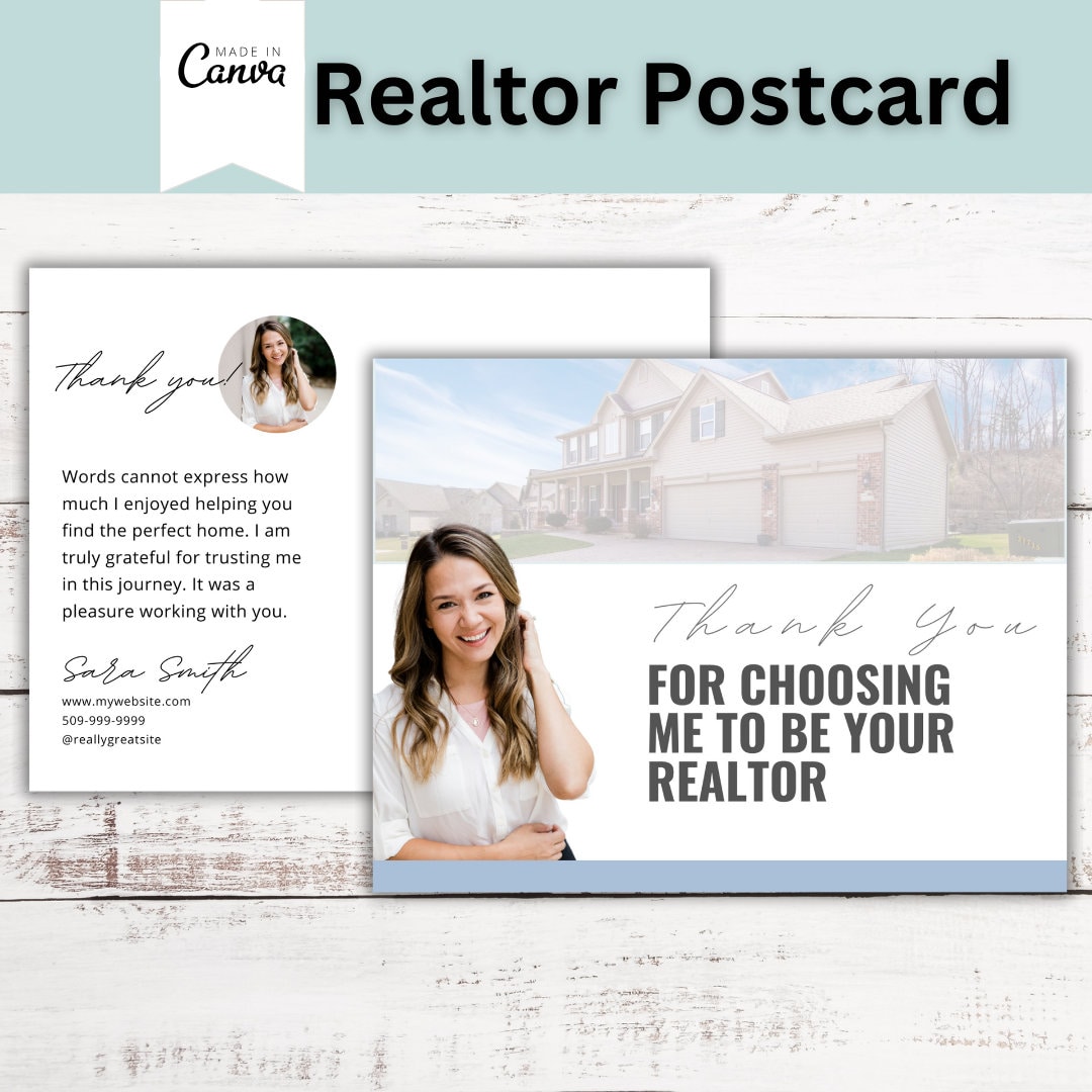 Realtor Thank You Postcard | Real Estate Thank You for My Business ...