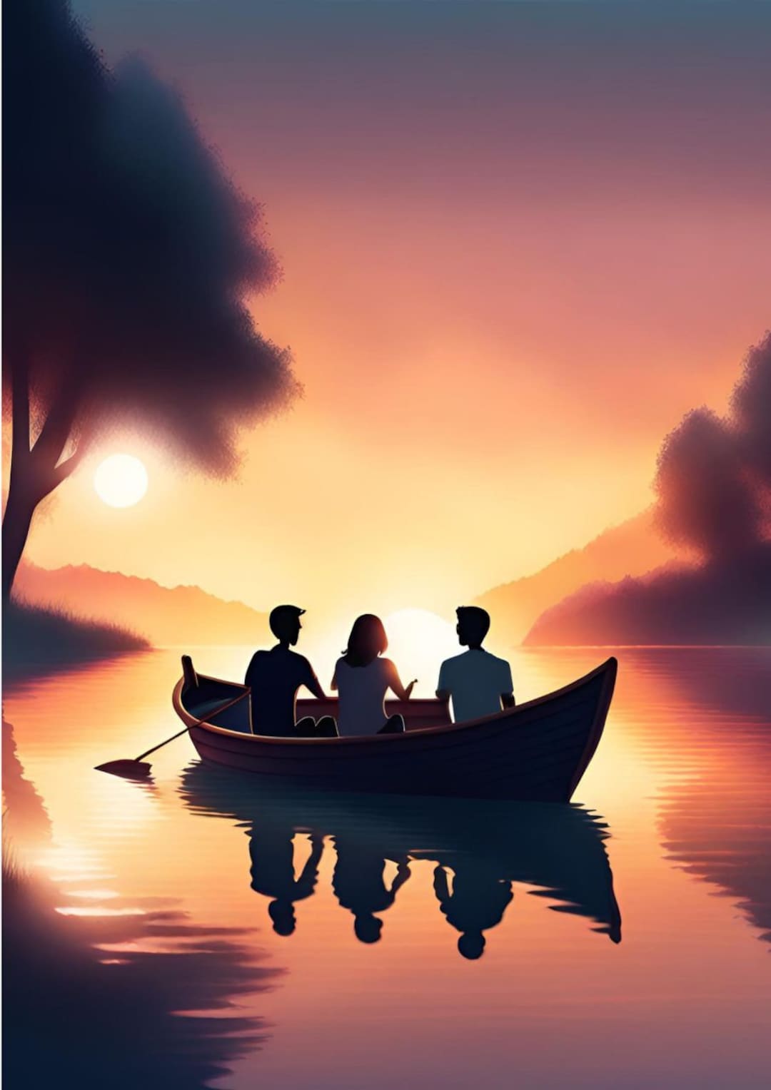 Friends Watching the Sunset / Digital Art / Sunset / Friendship / Art ...