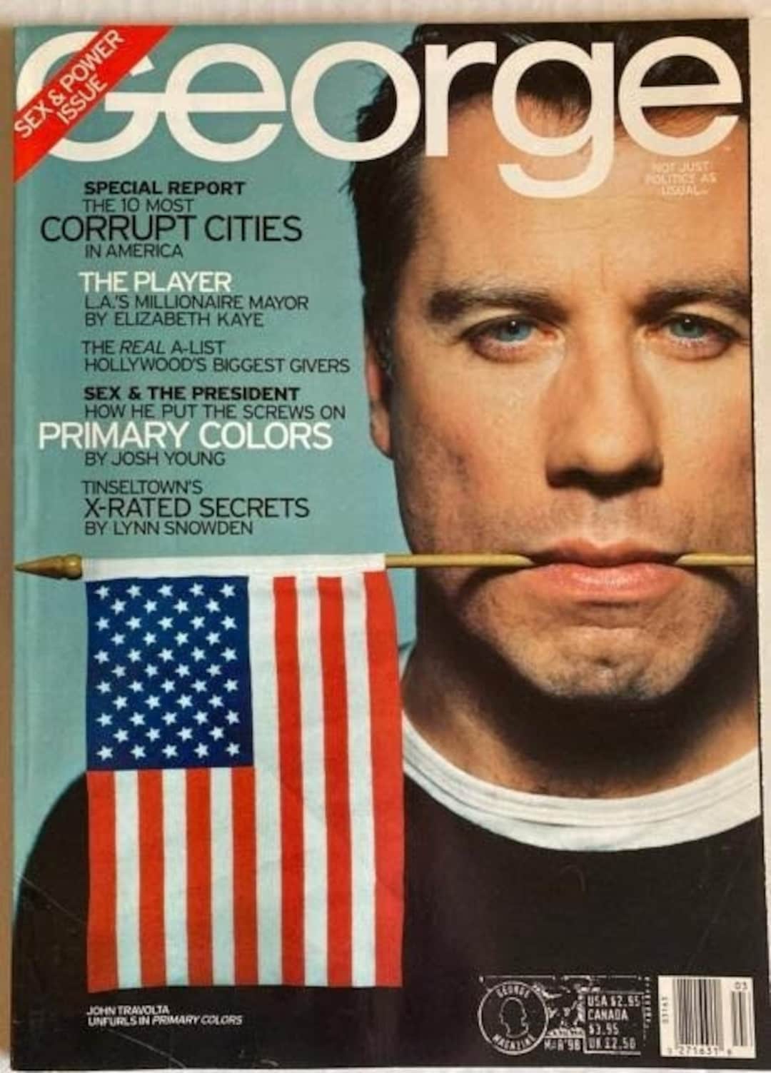 GEORGE MAGAZINE MARCH 1998 John Travolta - Etsy
