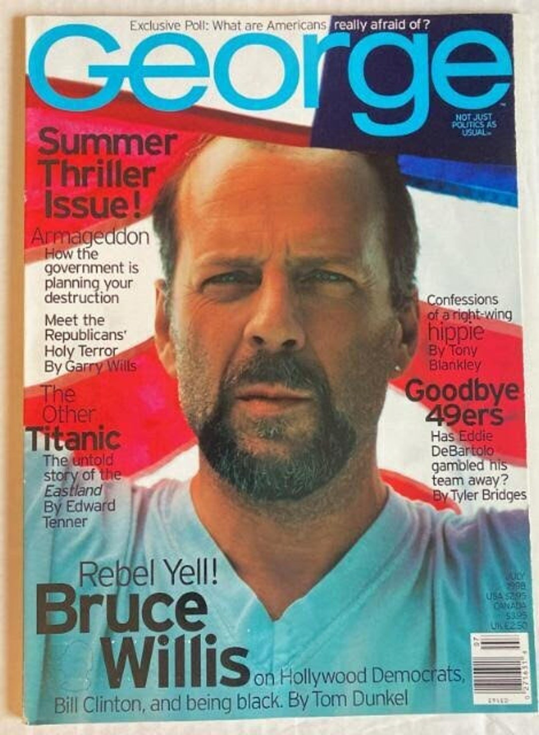 GEORGE MAGAZINE JULY 1998 Bruce Willis - Etsy