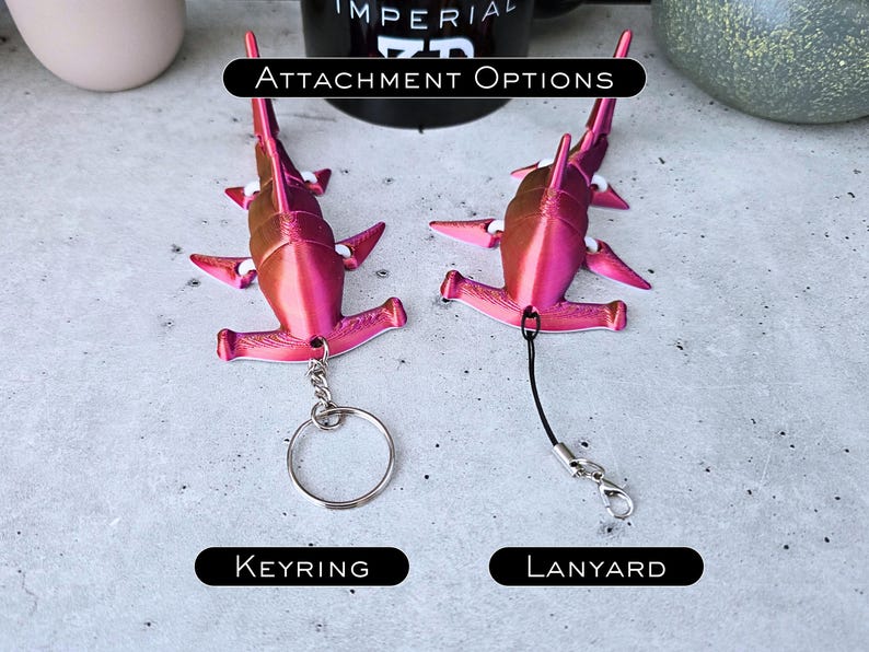 3D Printed Hammerhead Shark Keychain: Color-changing Flexi Fidget - Etsy