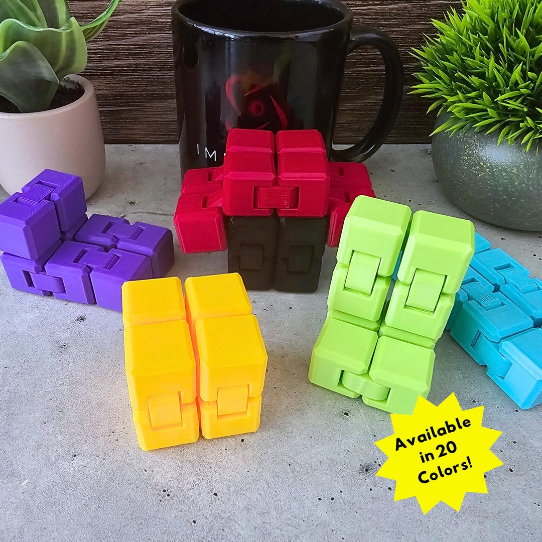 3D Infinity Cube Fidget Toy | Sturdy Design Won't Break |20 Color ...