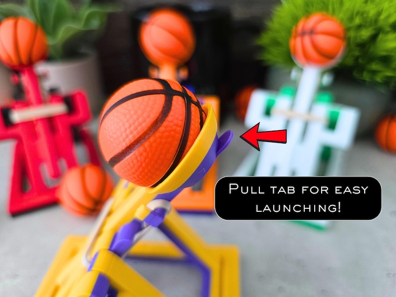 Basketball Folding Catapult: 3D Printed Two-toned Travel Toy, Choose ...