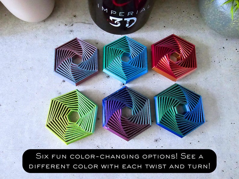 3D Printed Nested Hexagon Fidget Toy: Sensory Calming Desk Toy - Etsy