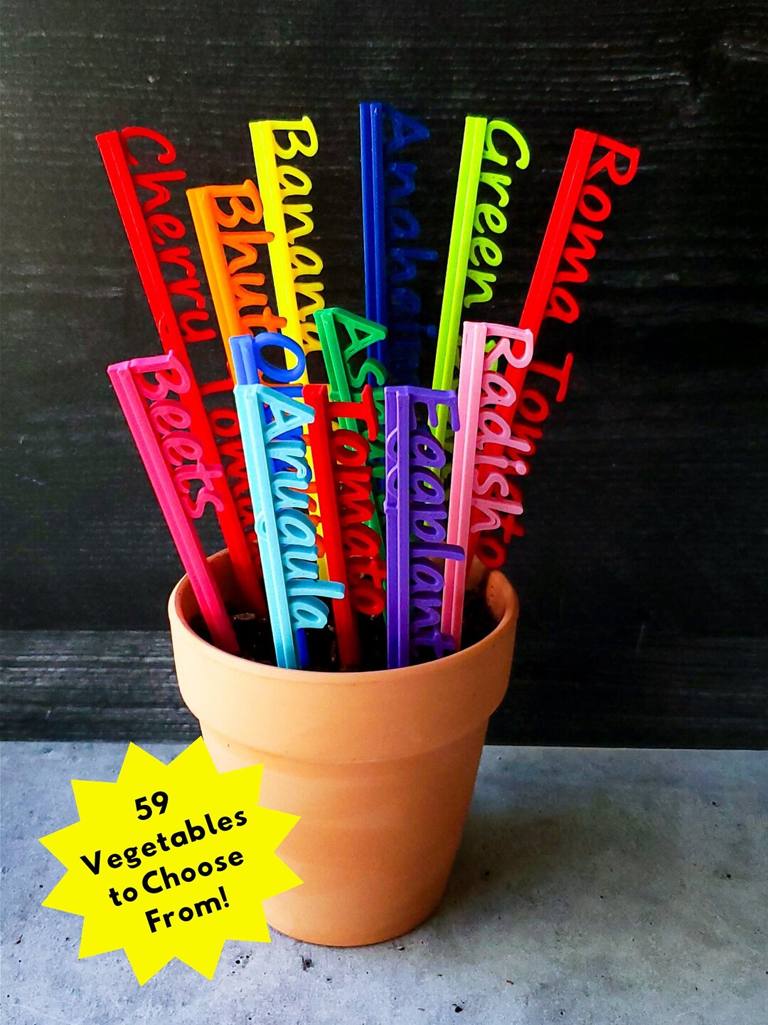 Vegetable Garden Markers: Plant-based PLA, Veggie Identifier Spikes - Etsy