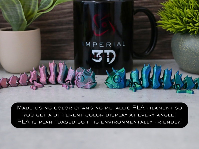 3D Printed Articulated Chameleon: Color Changing Flexi Lizard - Etsy