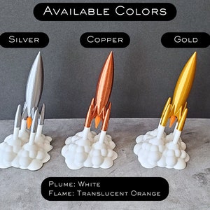 Metallic Retro Rocket 3D Print: Classic Sci-fi Spaceship Decor - Etsy