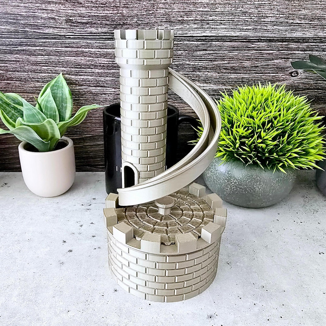 3D Printed Castle Coin Bank With Slide: Unique Kids Savings Bank - Etsy