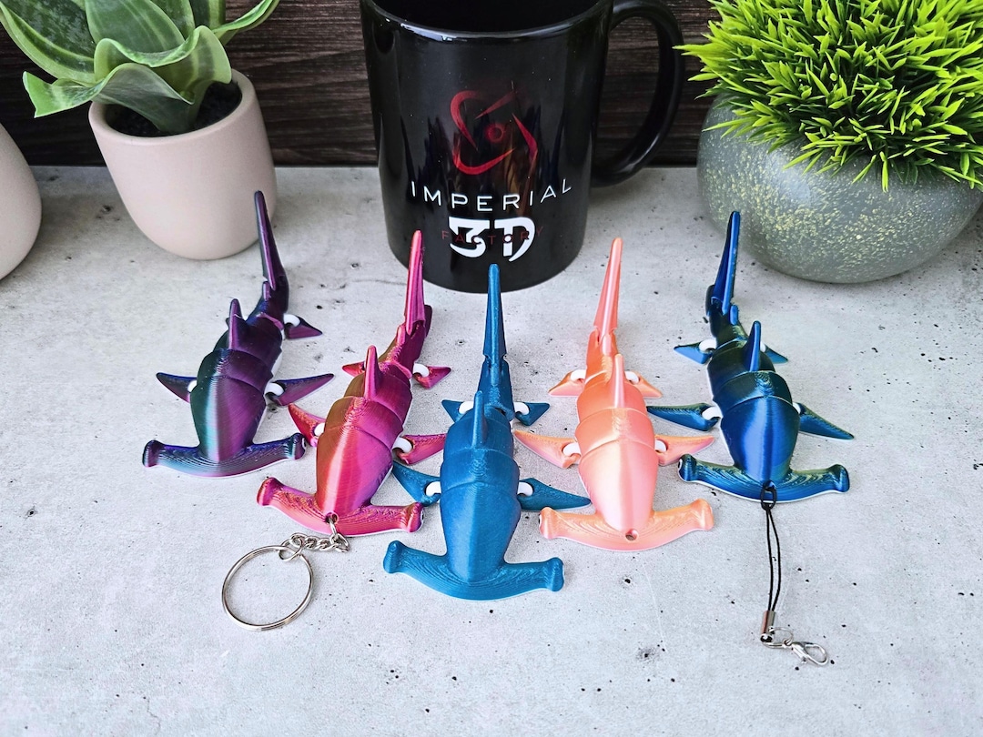 3D Printed Hammerhead Shark Keychain: Color-changing Flexi Fidget - Etsy