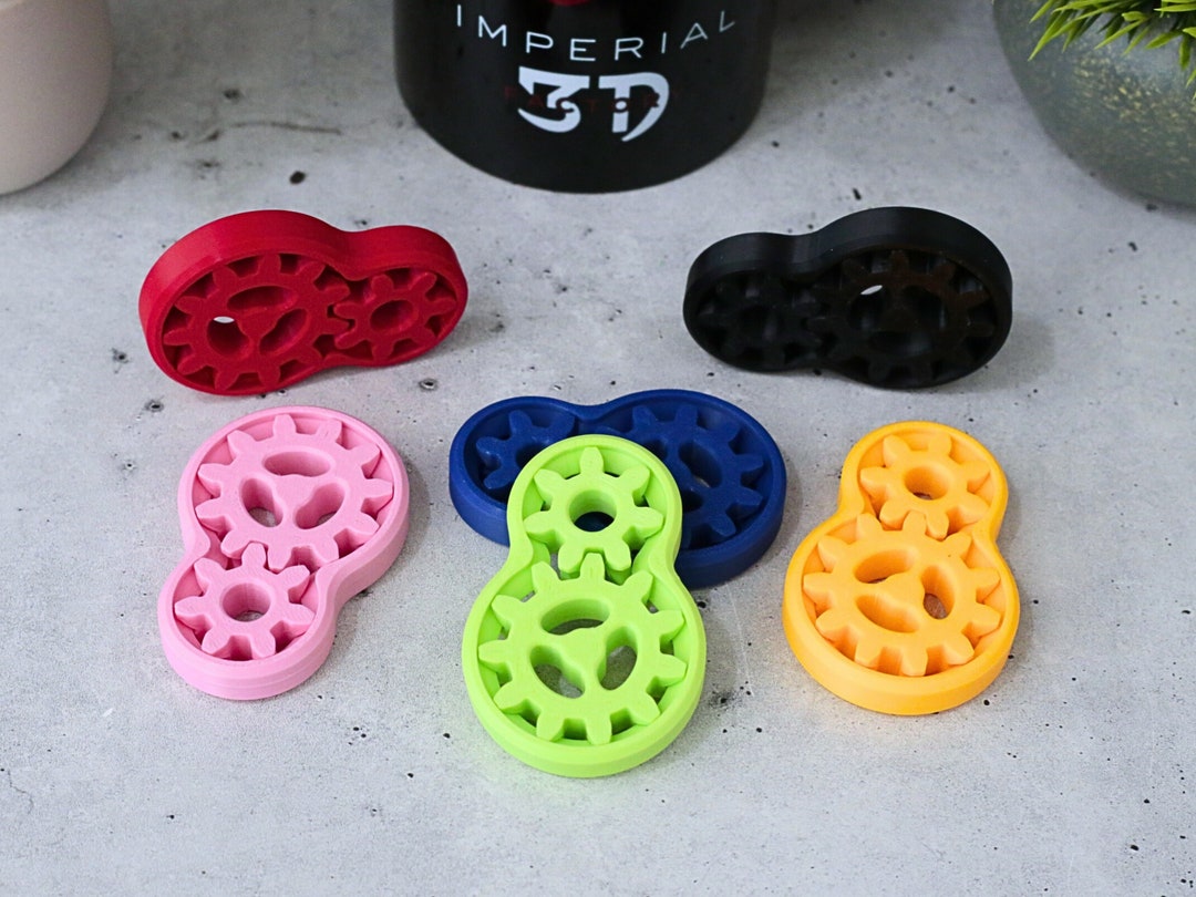 Gear Fidget Spinner Keychain | 3D Printed Fidget Spinner Toy | 20 Color ...