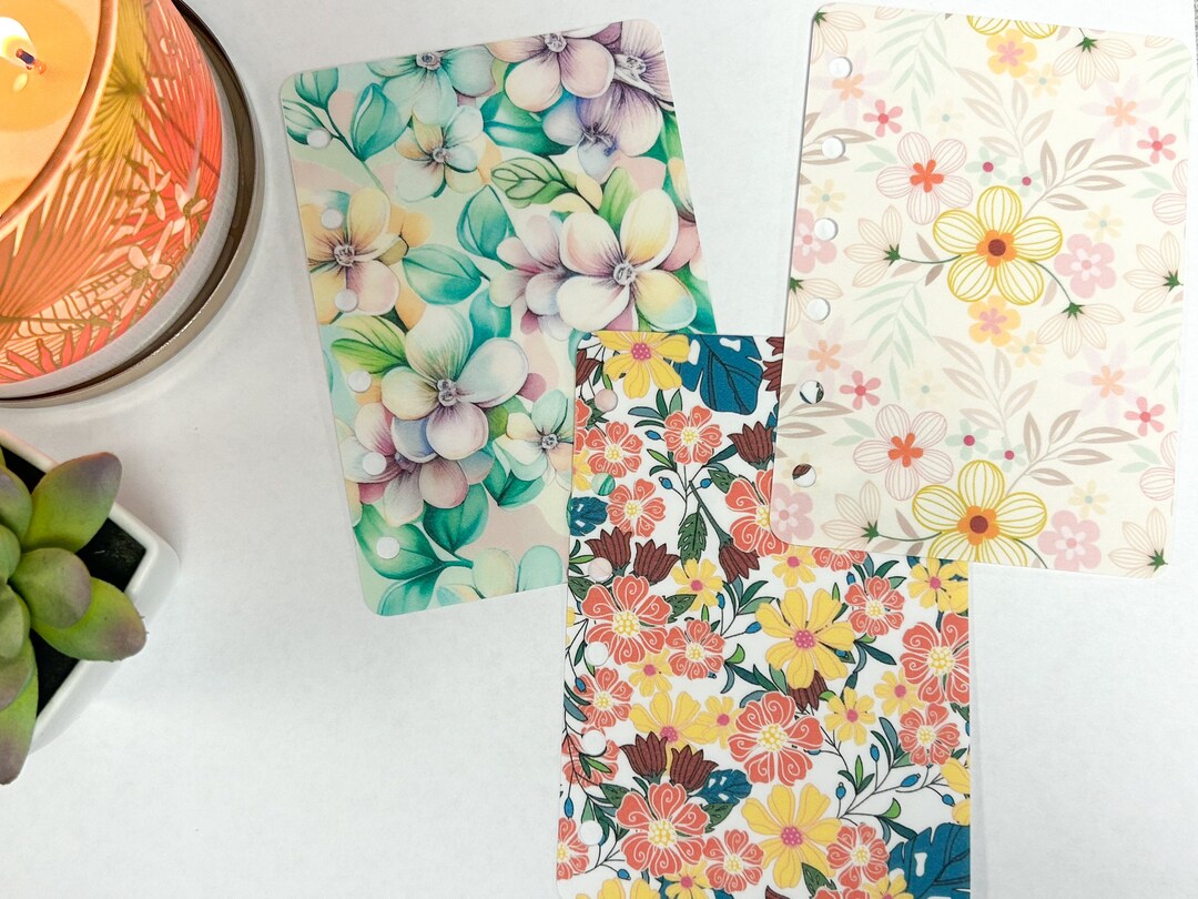 Floral Dashboards A7 Size Laminated Binder Budget Binder Floral - Etsy