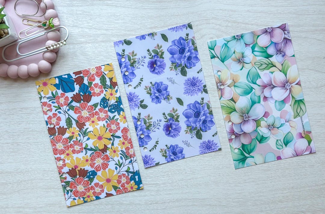 Floral Dashboards A6 Size | Laminated | Binder | Budget Binder | A6 ...