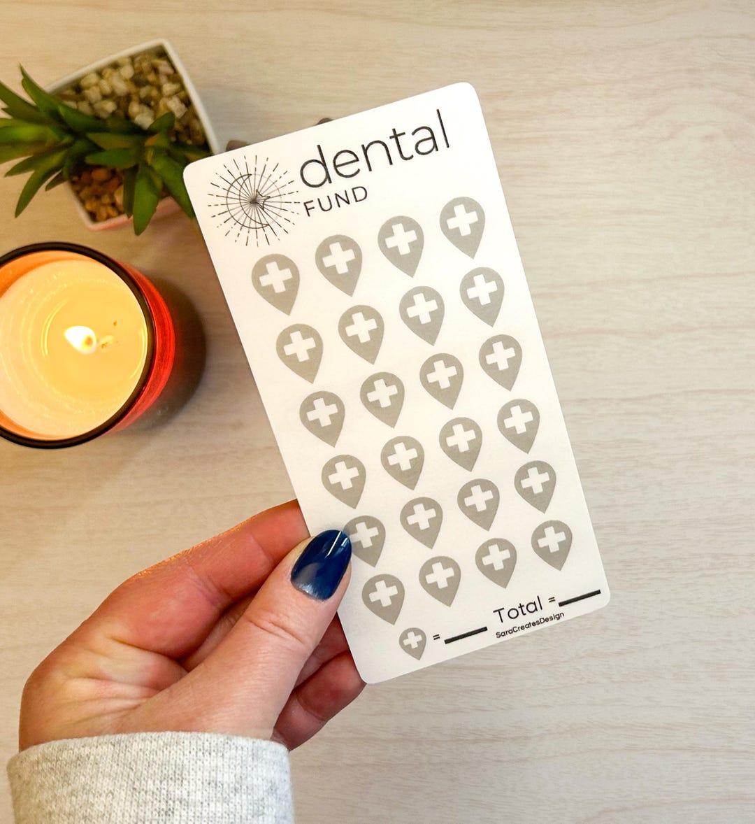 Dental Savings | Laminated | Glossy Finish | Cash Stuffing - Etsy