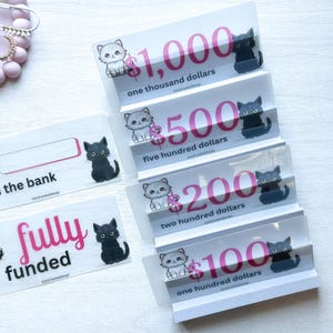 Cash Placeholders Kitten (set of 3) | Laminated | Matte Finish | Cash ...