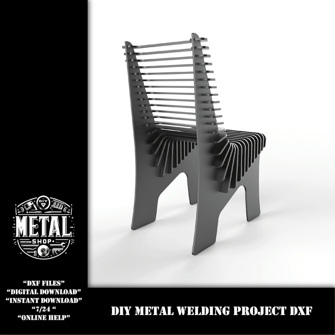 DIY Metal Chair DXF Welding Kit: CNC Plasma Cut File (8mm) - Etsy