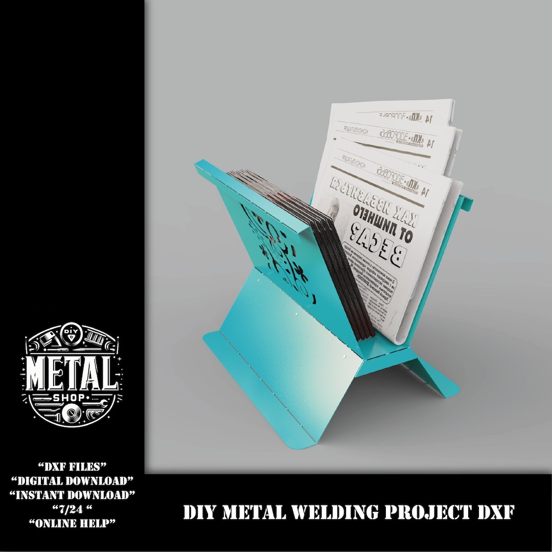 Diy Sheet Metal Magazine Newspaper Organizer Stand Dxf Files, Organizer ...