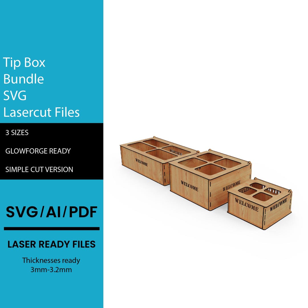 Tip Box SVG Laser Cut File: Self Locking Lid (digital Download) - Etsy ...