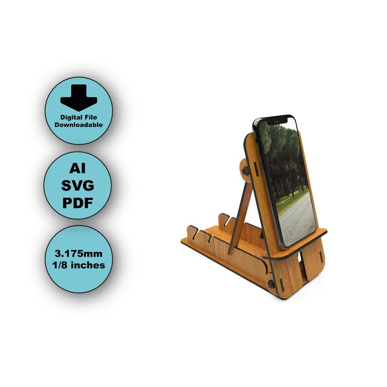 Adjustable Phone Stand Lasercut SVG / Ai / Pdf File – Glowforge ...