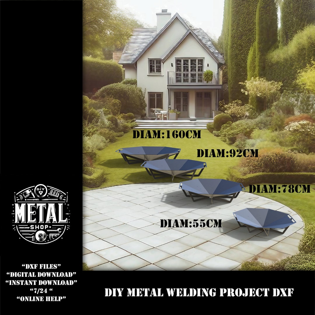 DIY Bowl Tray Shaped Firepit Dxf Bundle, 4 Different Sizes Firepits ...