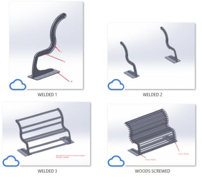 DIY Metal Bench V4 Welding Project Plans Dxf Files, Diy Weld Kit ...