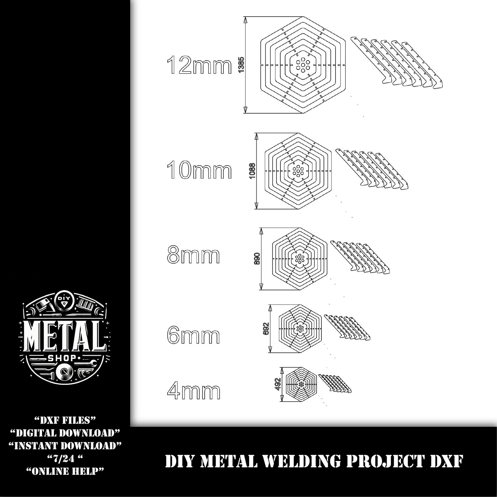 DIY Hexagon Firepit Welding Project Plans Dxf Bundle, Diy Weld Kit ...