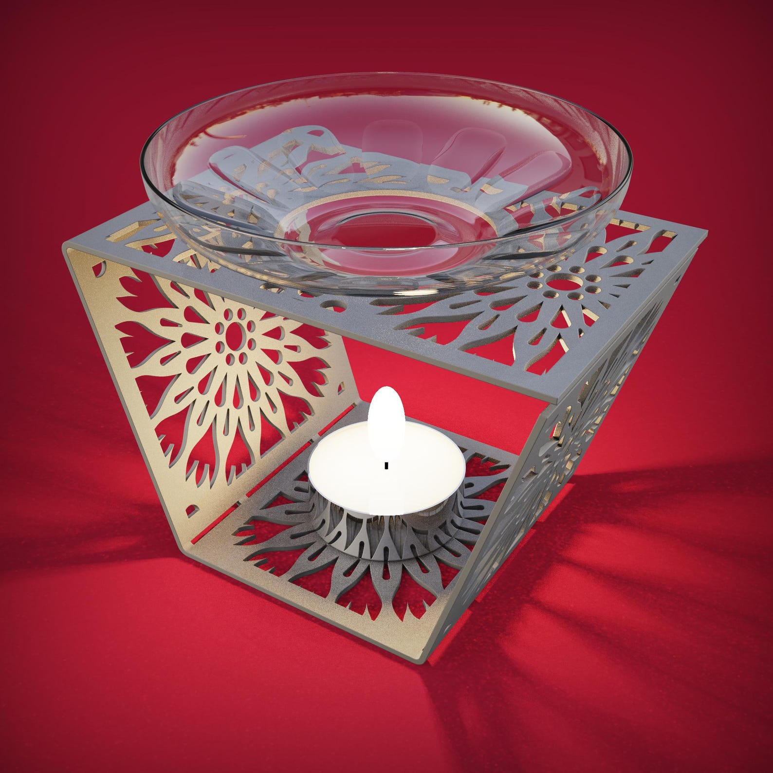 Sheet Metal Dxf Tealight Holder V1, Simple Tealight Candle Stands for ...